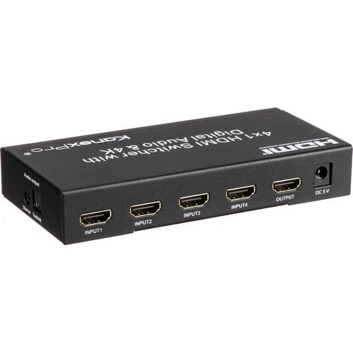 Buy KanexPro SW-HD4X1AUD4K, 4x1 HDMI Switcher W/ 4K Support, Audio ...